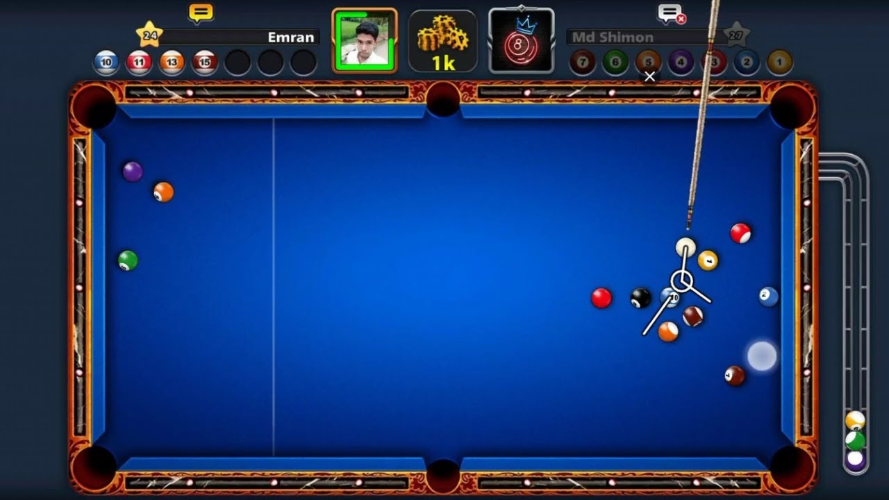 1 VS 1 8 Ball Pool 1K Match Android Gameplay YouTube