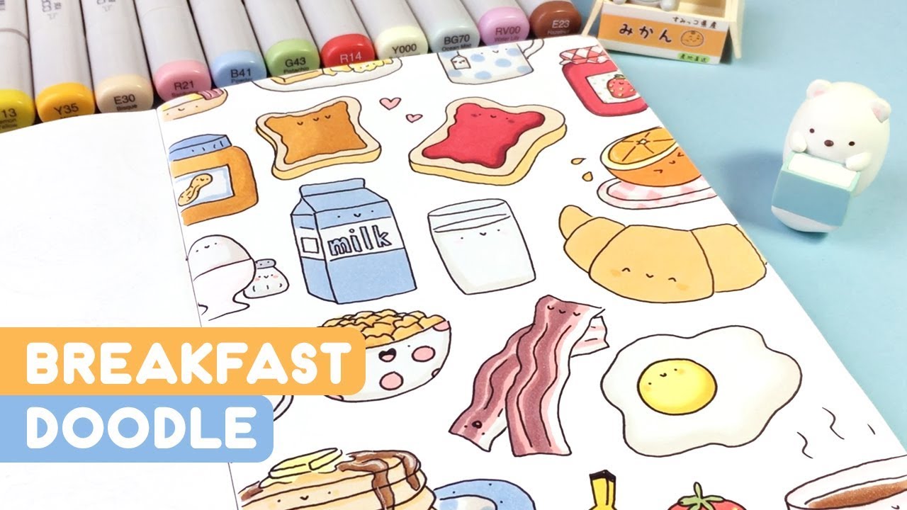 Breakfast Doodle ~ KiraKiraDoodles - YouTube