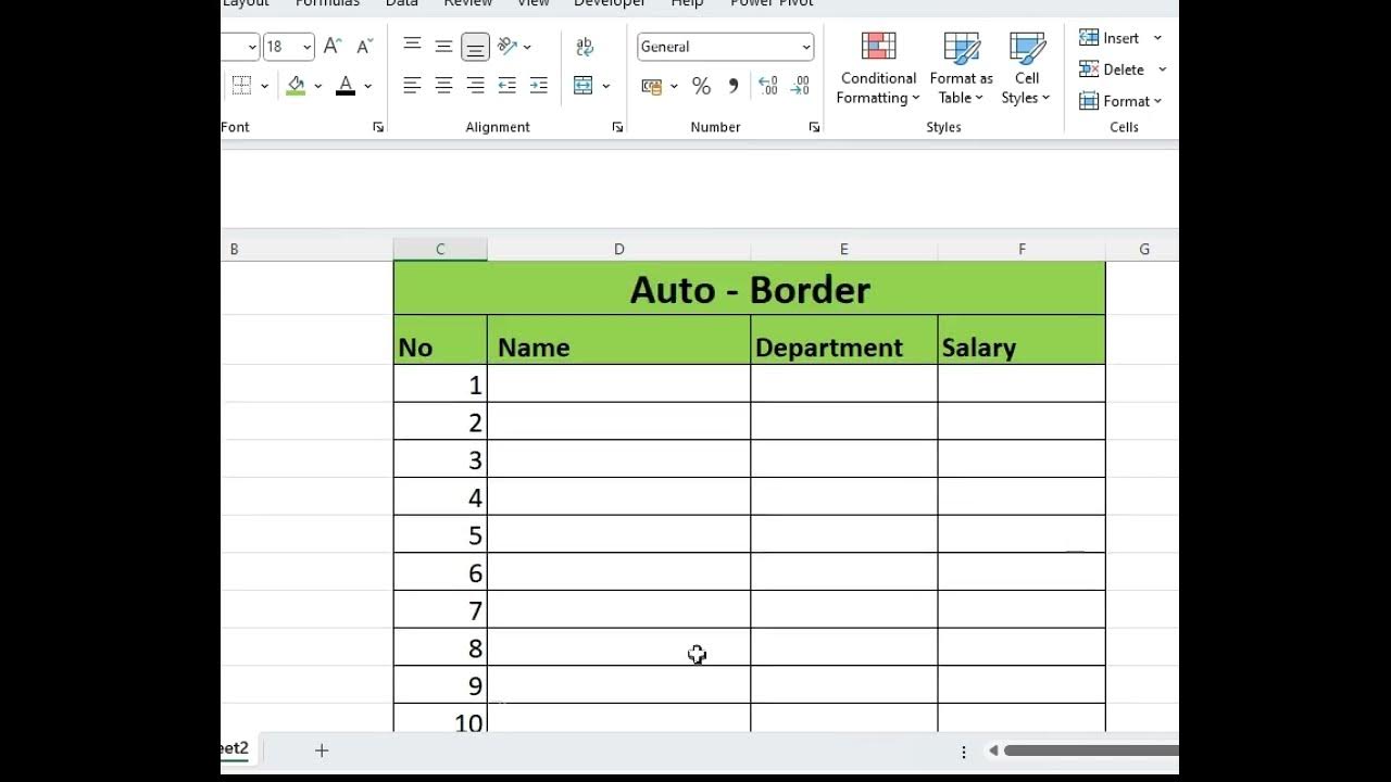Dynamic borders in excel - YouTube