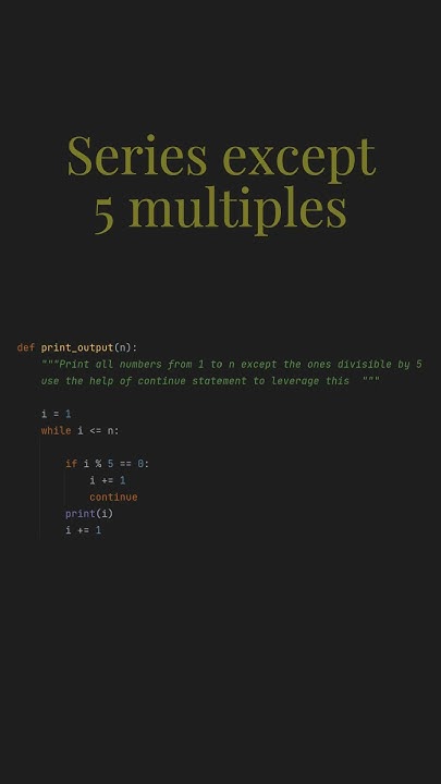 Series except 5 multiples || Sharpener assignment answers - YouTube