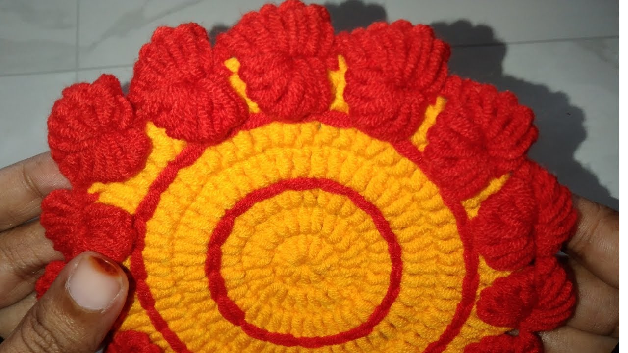 Beautiful and very easy crochet design glass mat#very nice crochet ...