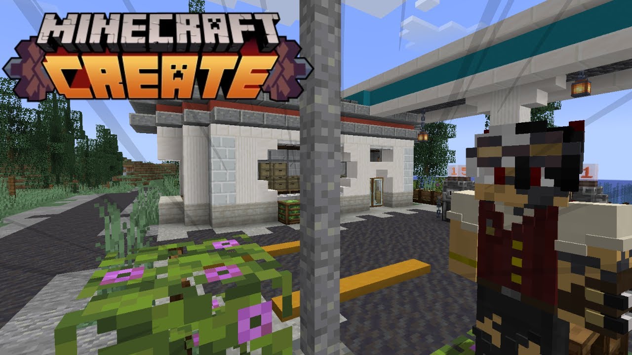 I Build a Gas Station Using Minecraft Create Mod! Create Remaster - YouTube