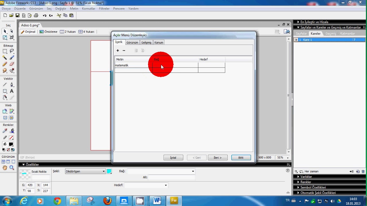 Adobe Fireworks Dersleri - Açılır Menü Nasıl Yapılır? - YouTube