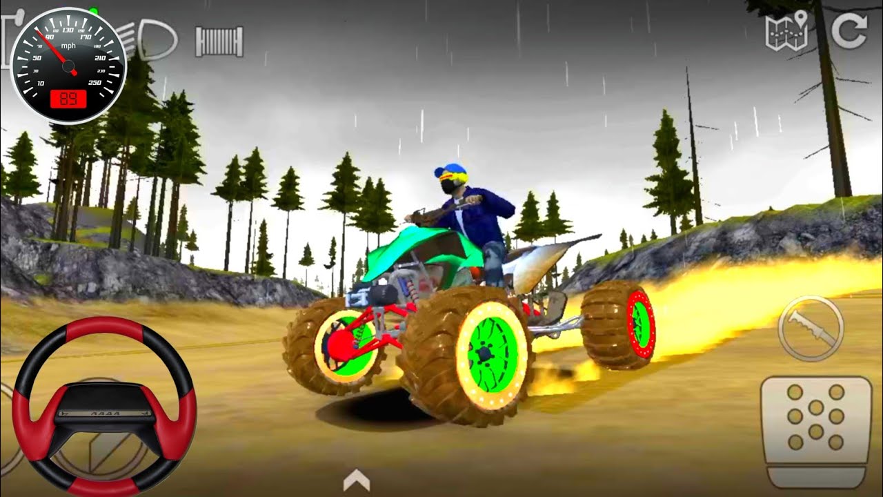 Off-road ATV Quad Motorbike Difficult Offroad Freestyle Mud Driving ...