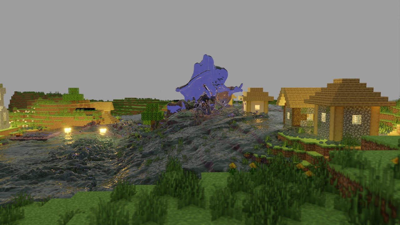 Flooding A Minecraft Village - YouTube