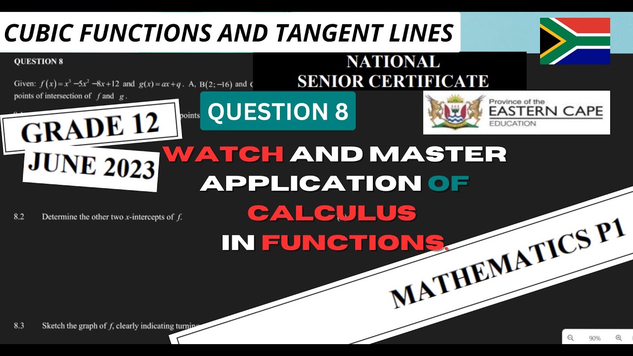 Calculus with Functions | Question 8 | Grade 12 Mathematics Paper 1 EC ...