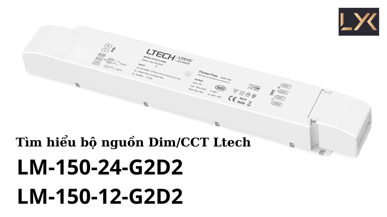 Bộ chuyển nguồn Ltech LM-150-24/12-G2D2 cho led dây - DIM Dali và push ...