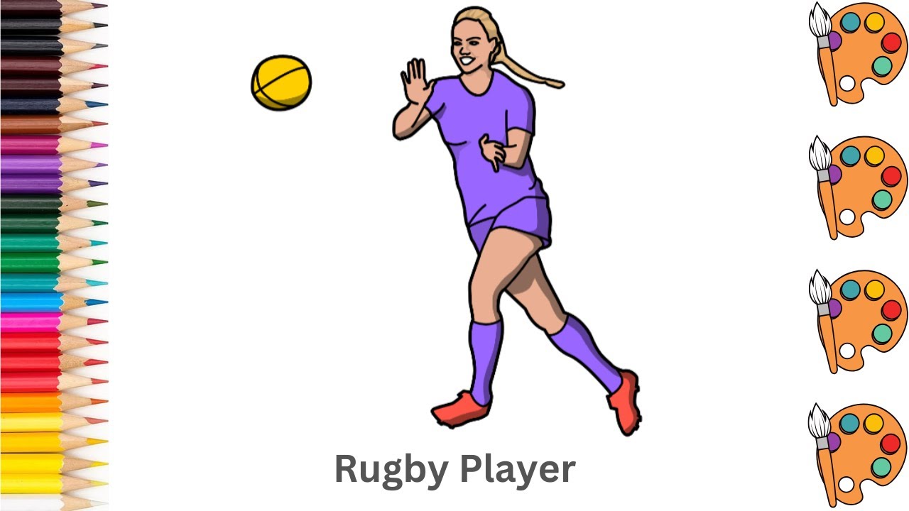 Rugby Player - Sketch Art and Paint | Step by step tutorial | Pencil to ...