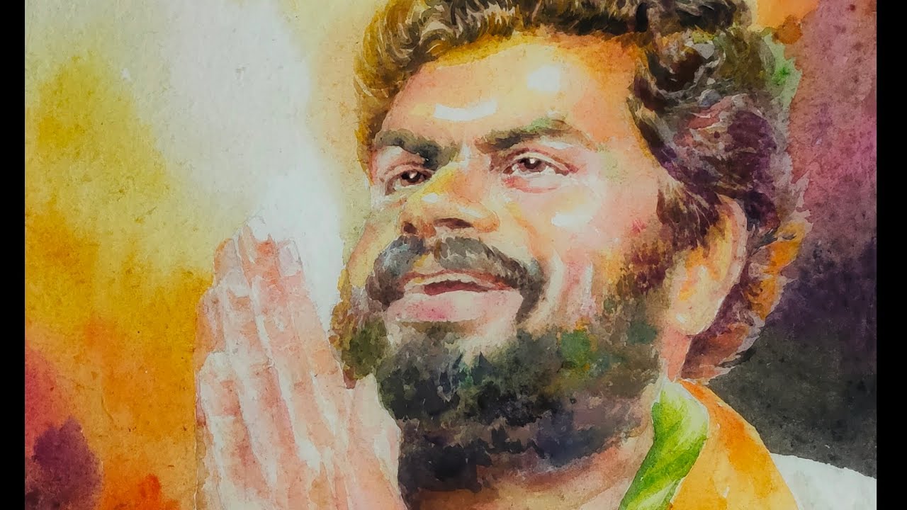 Annamalai Kuppusamy, portrait painting, water colour, artist - Soumya ...
