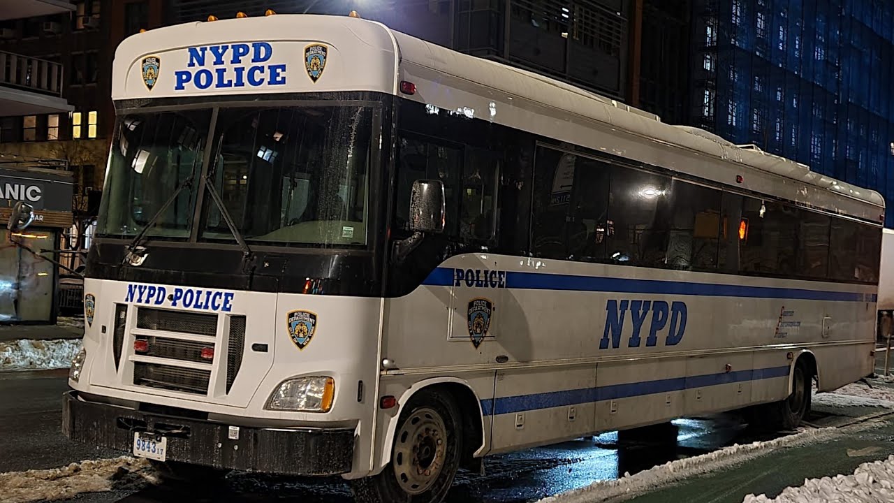 NYPD Patrol Borough Manhattan South Transport Bus Parked On 2nd Ave In ...