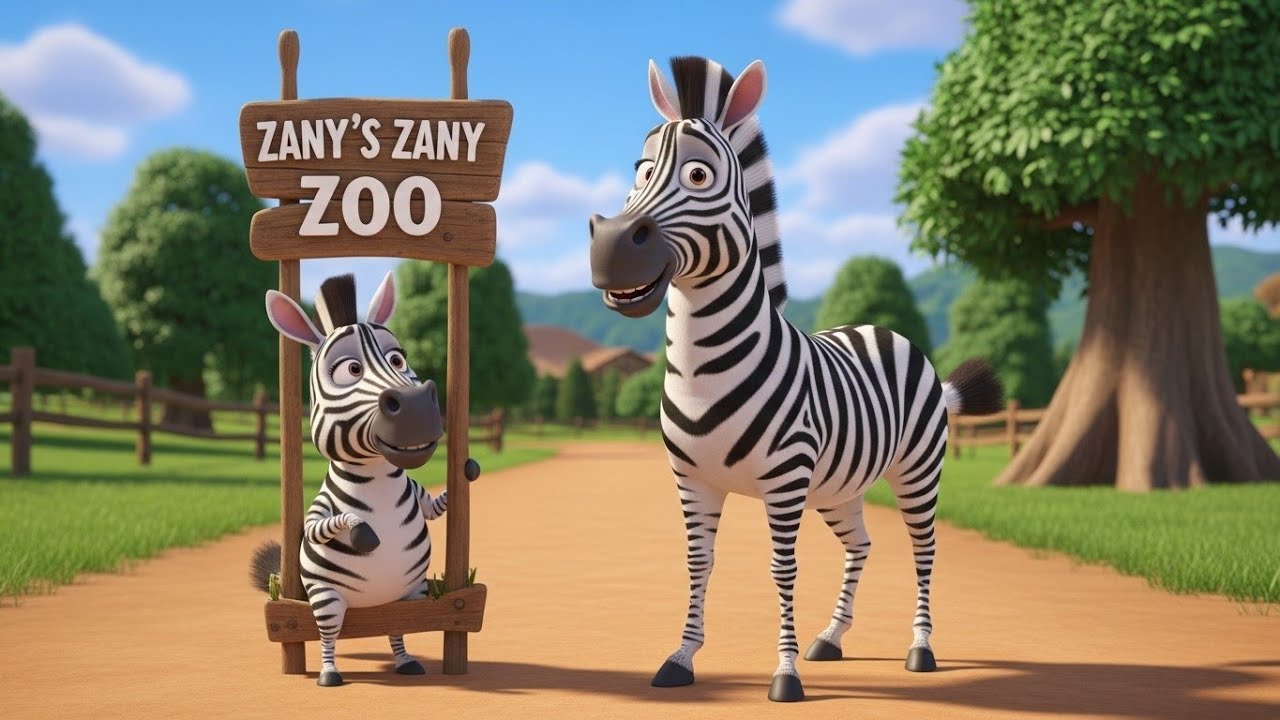Zebra’s Zany Zoo Day 🦓🎪🌈 | Learn Animal Names and Sounds for Kids | Fun ...