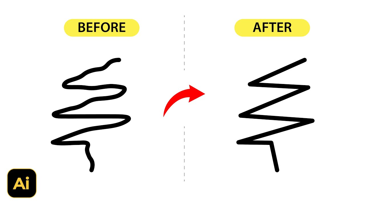 Trick to Straighten Curly Lines Automatically | Adobe Illustrator ...