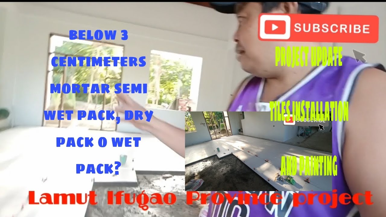 tile installation semi wet pack below 3 centimeter // project update ...