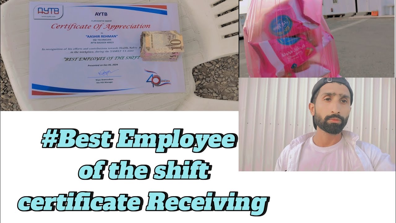 #Best Employee of the shift certificate Receiving - YouTube