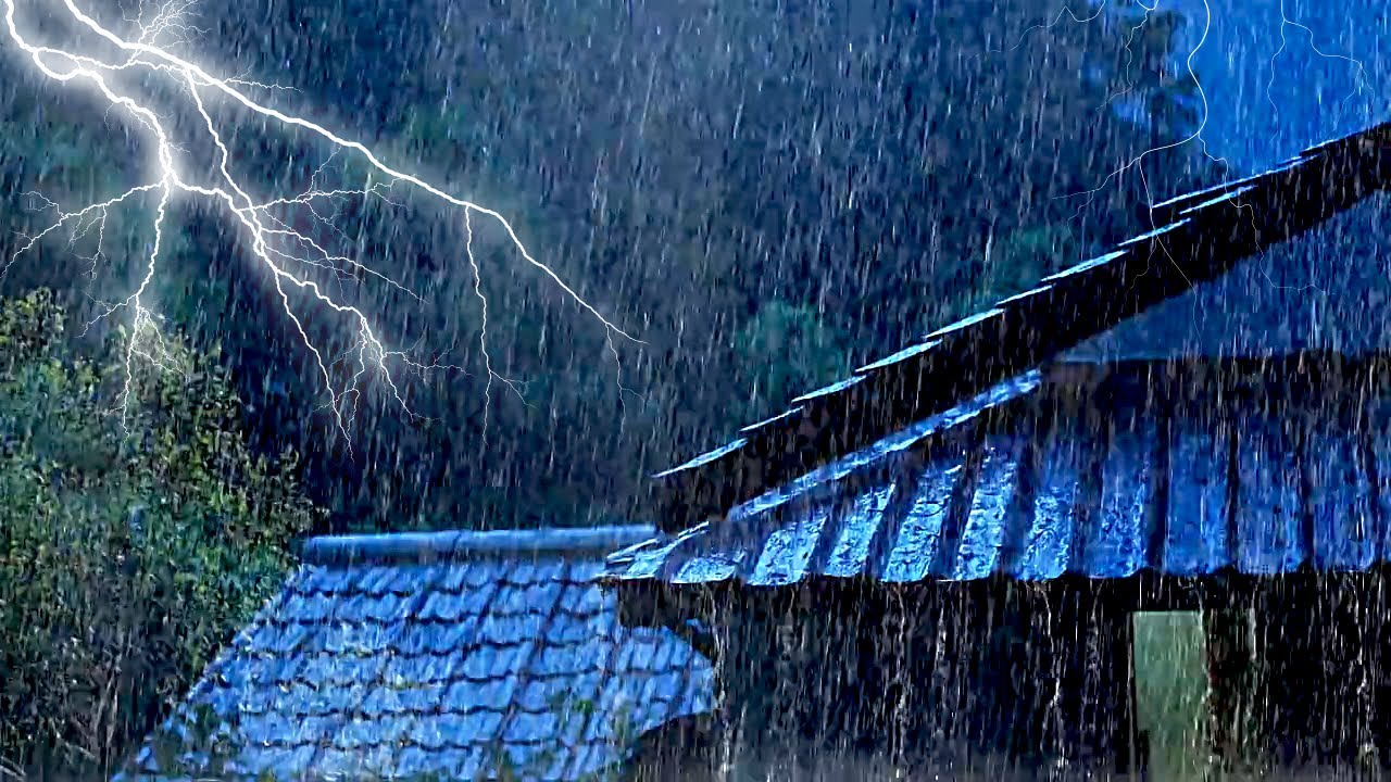 Very Heavy Rain on a Tin Roof to Sleep Immediately with Powerful ...