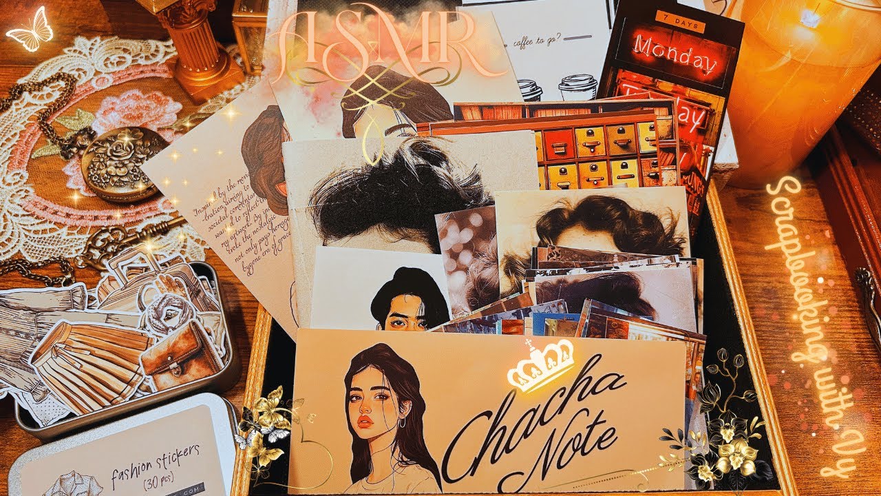 ASMR | ChaCha Note ️📔 Sticker Pack # III | Vintage 4-Page Collage ...