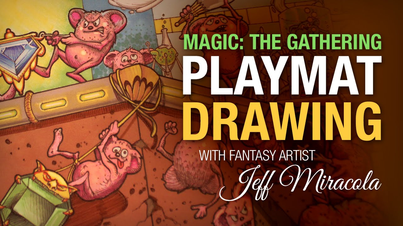 Magic: the Gathering Beebles playmat time-lapse drawing by Jeff ...