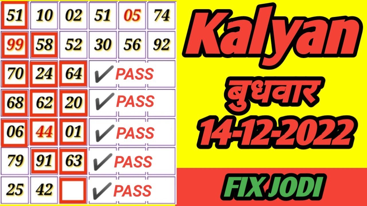 14/12/2022 Kalyan Today | Kalyan Today Fix Open | Kalyan Matka Trick ...
