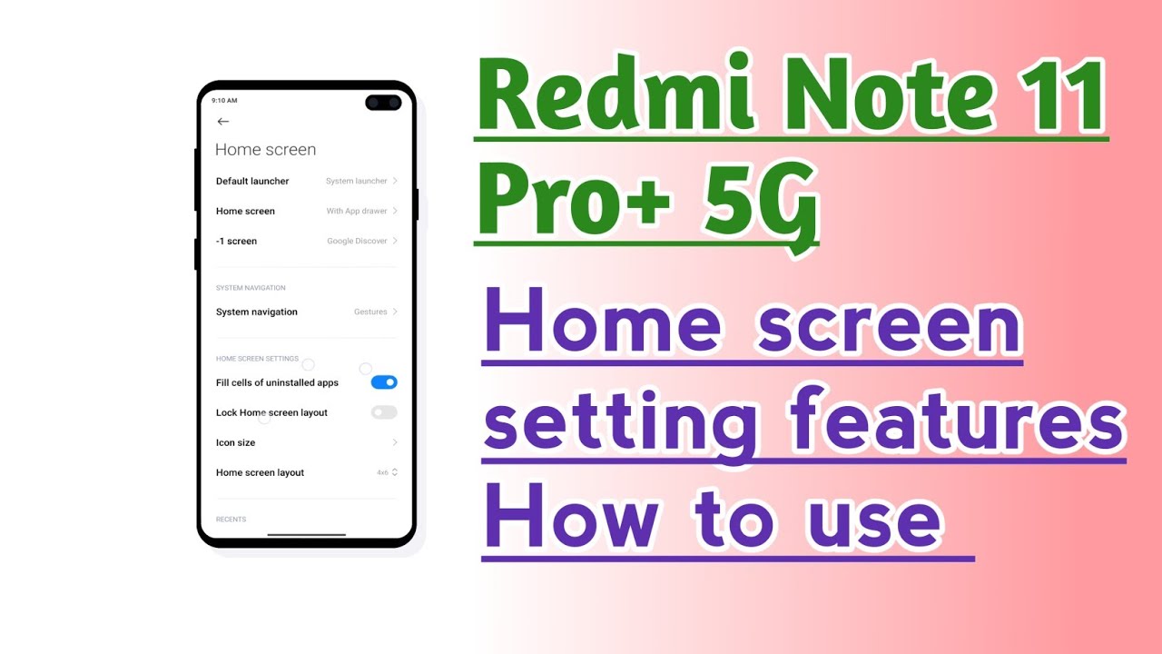 Redmi Note 11 Pro+ 5G Home Screen setting features How to use - YouTube
