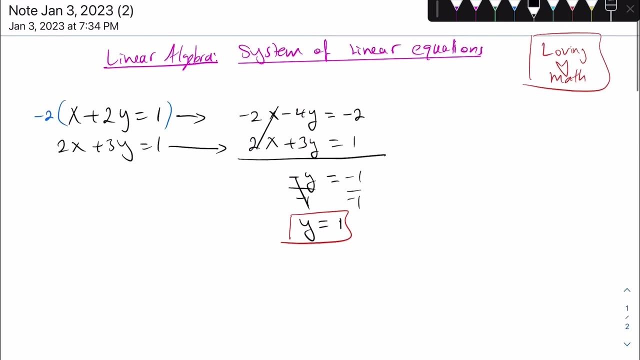 Linear Algebra: System of linear equations (Part 1) - YouTube