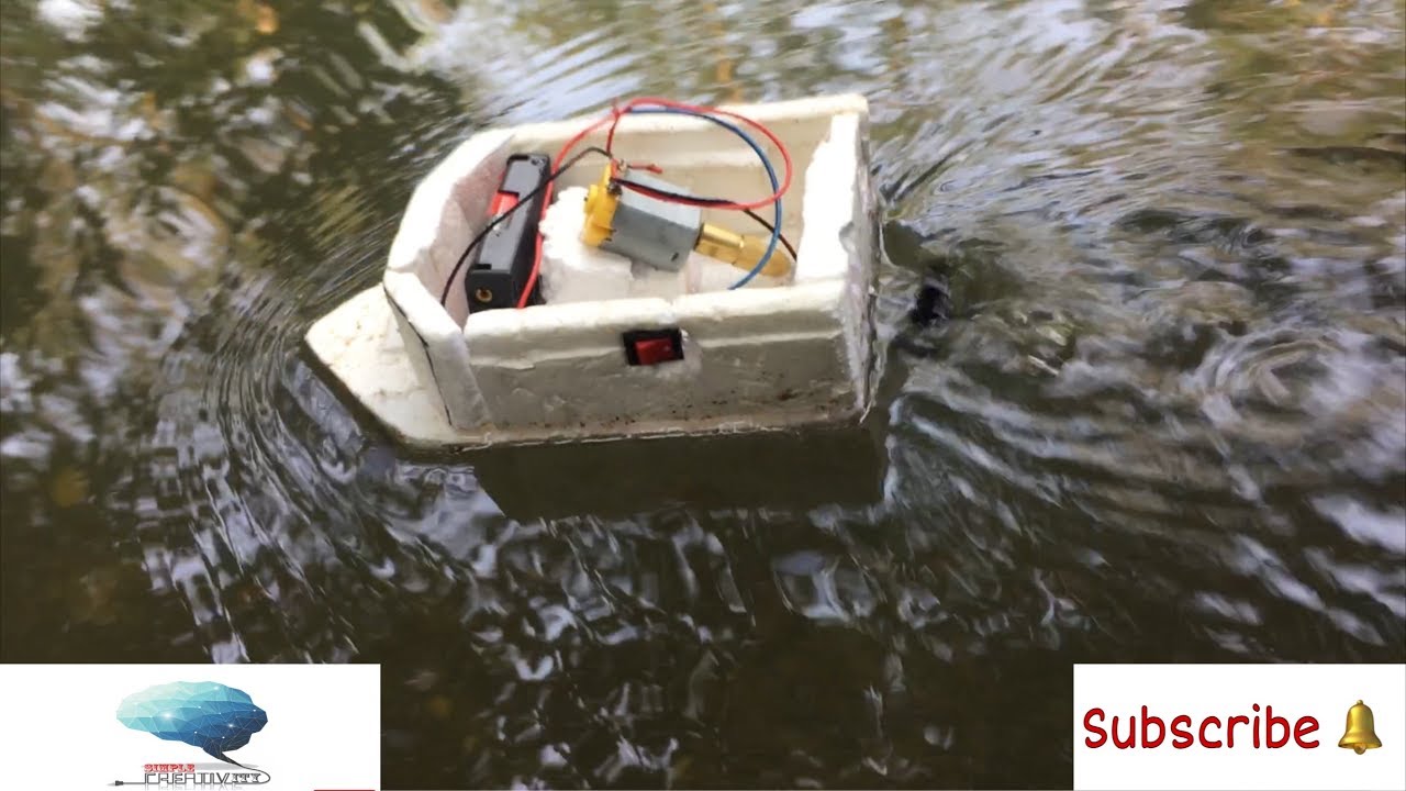 How to make a mini racing boat with dc motor+propeller|| min rc boat ...
