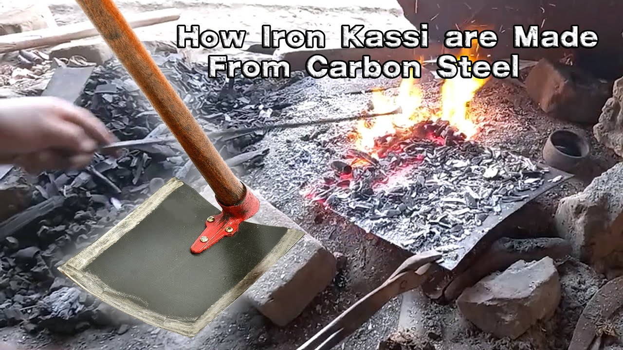 How blacksmith making Iron Kassi or iron Spade from carbon steel - YouTube