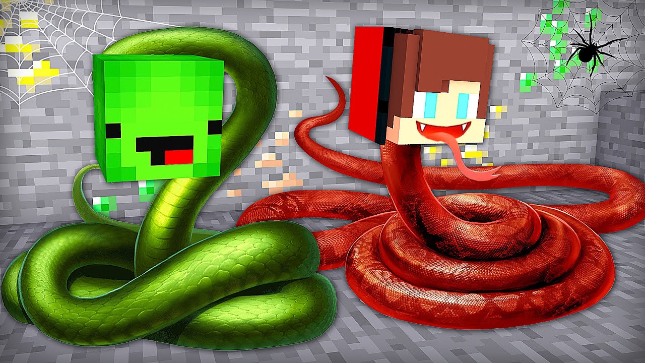 Mikey and JJ turned into Snakes in Minecraft (Maizen Mazien Mizen) - YouTube