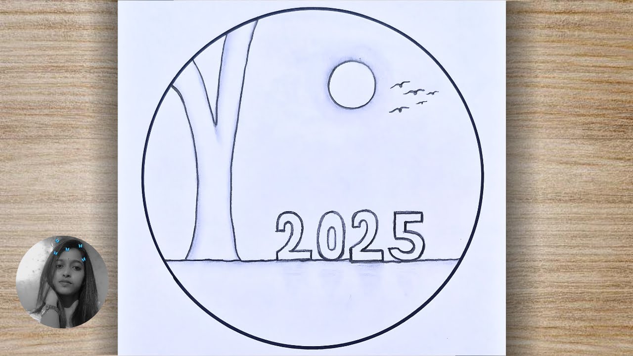Very Easy New Year 2025 Drawing ️😍 | Happy New Year Drawing for Kids ...