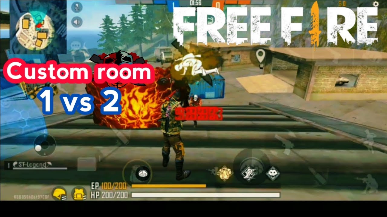 Custom room 1 vs 2 - free fire Battlegrounds - YouTube