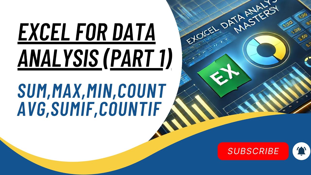 Excel For Data Analysis Part 1 Learn Sum Max Min Count Average 3553