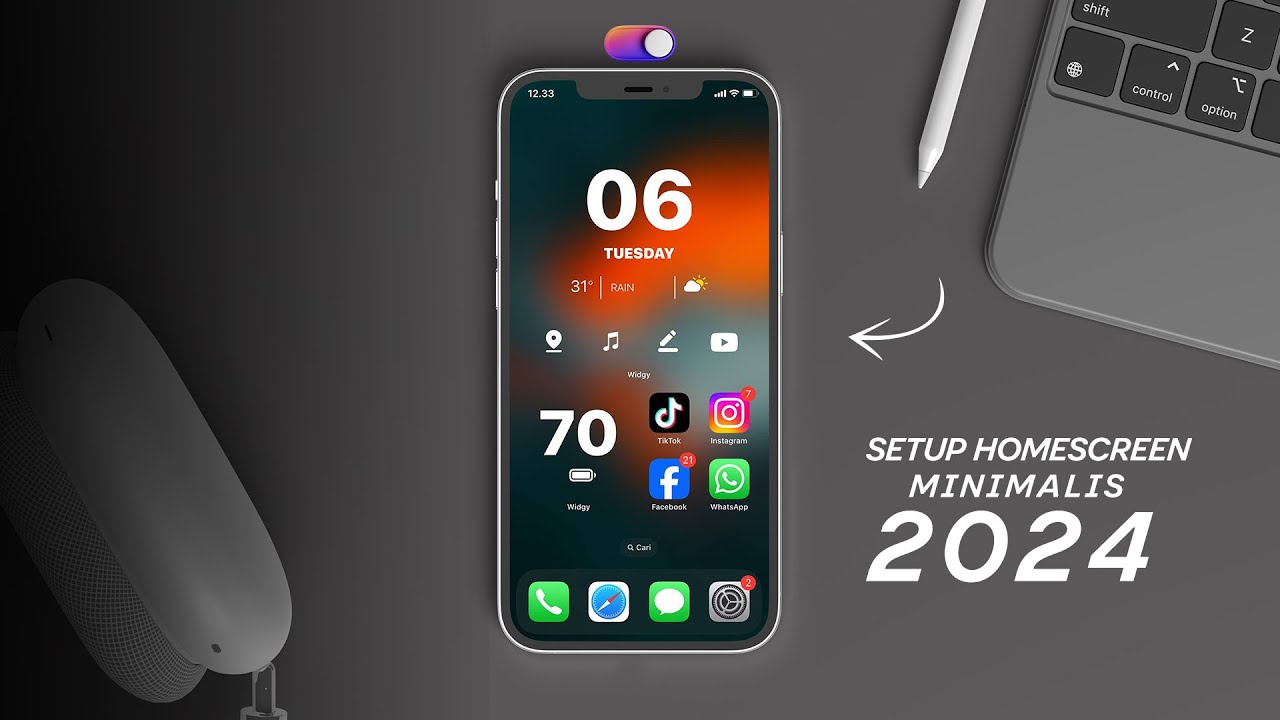 CARA UBAH TAMPILAN HOME SCREEN IPHONE 2024 - iOS 17 - YouTube
