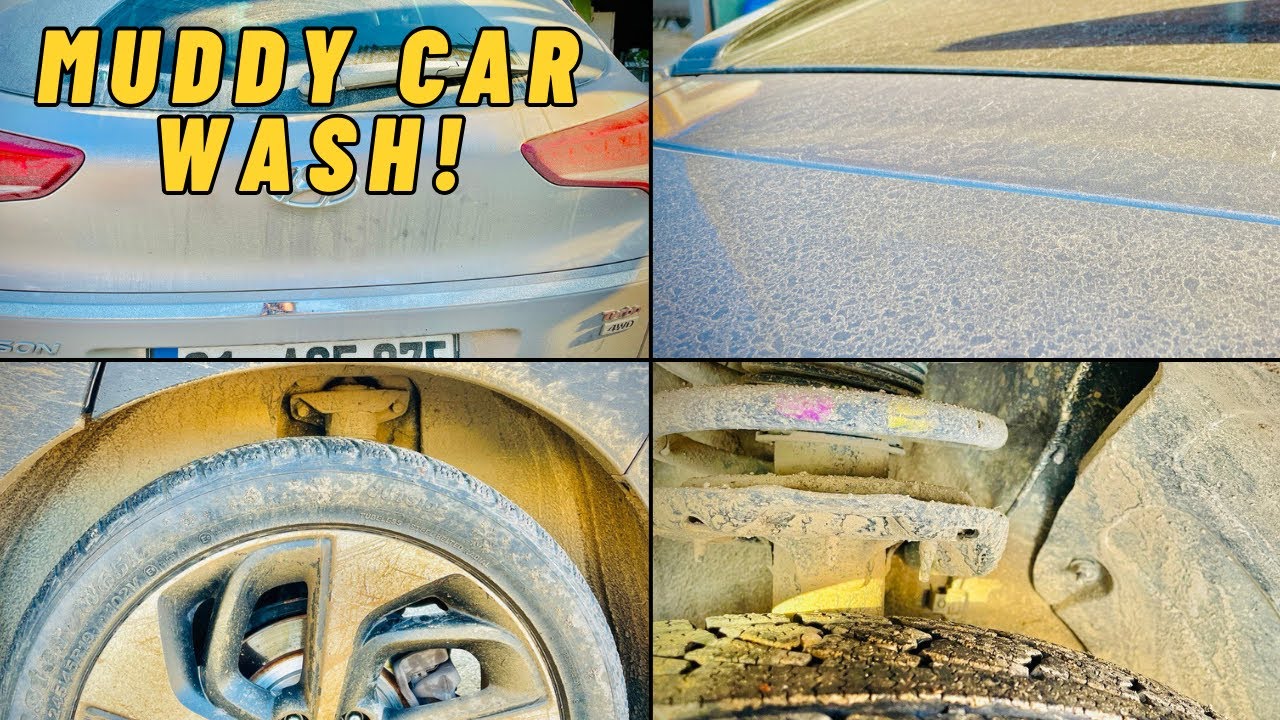 Full muddy washing/Mud covered car|| Hyundai tucson washing/ASMR - YouTube