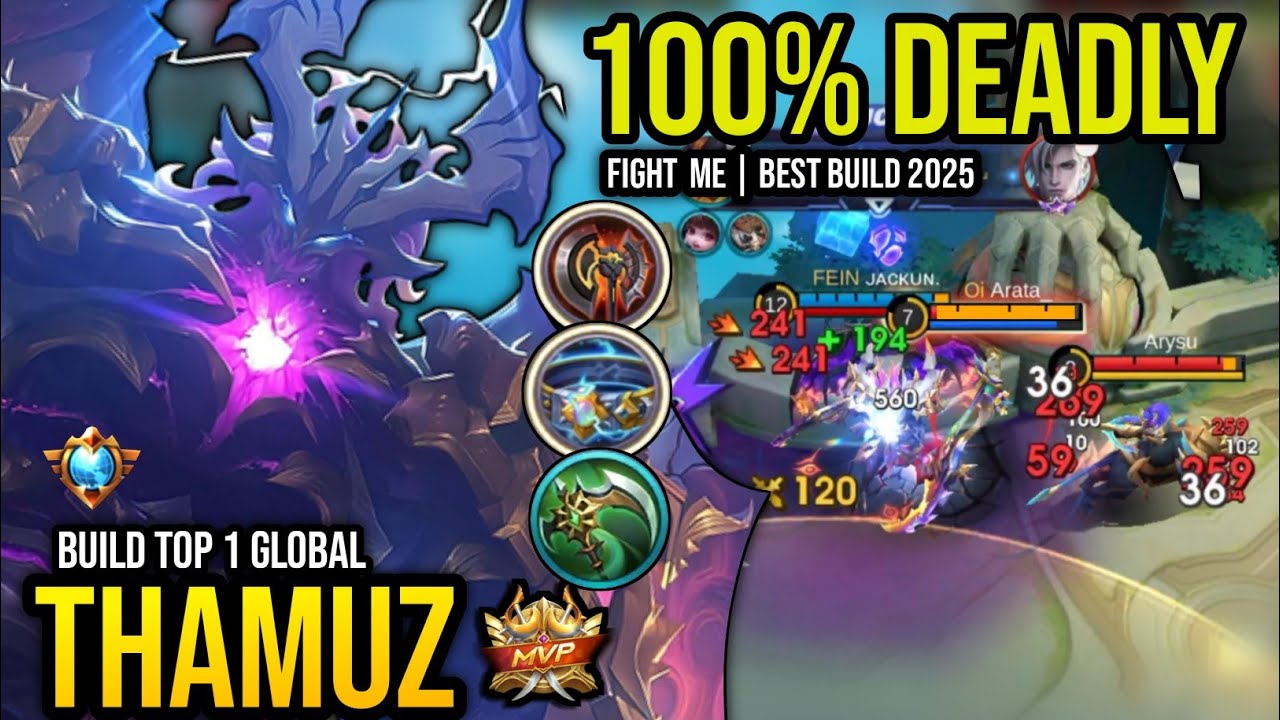 THAMUZ BEST BUILD 2025 | BUILD TOP 1 GLOBAL THAMUZ GAMEPLAY | MOBILE ...