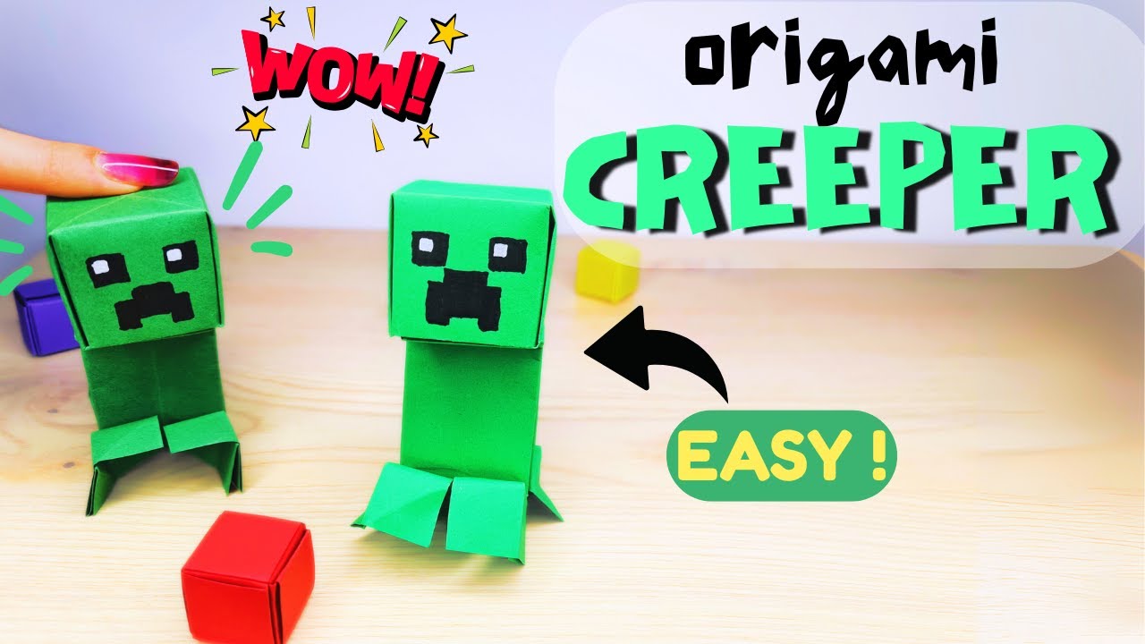 Origami Minecraft Paper Creeper | How to make Minecraft paper toy - YouTube