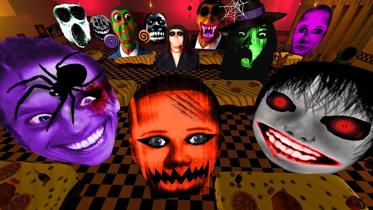 Ghost Nextbots Halloween Party Night, Selene, Obunga, Jerma, Yoshie ...