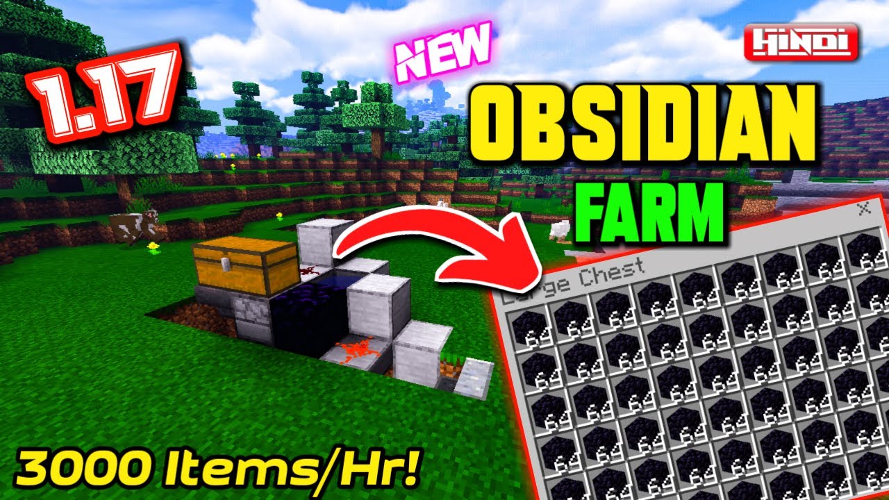 SIMPLE 1.17 OBSIDIAN FARM TUTORIAL in Minecraft Bedrock/PE | (MCPE/Xbox ...