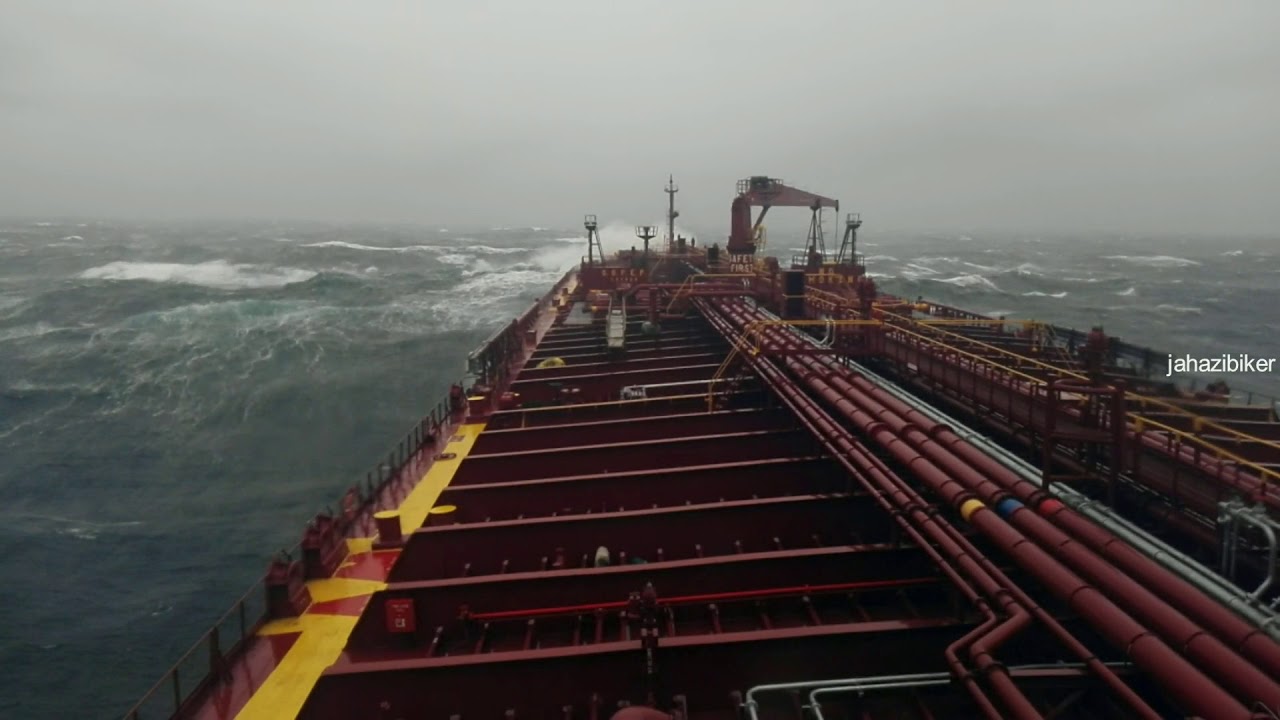 Ship sailing in rough sea | rolling and pitching | timelapse - YouTube