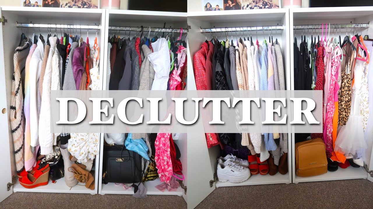 TRYING ON EVERYTHING IN MY WARDROBE AND MASSIVE DECLUTTERING Wardrobe transformation - YouTube