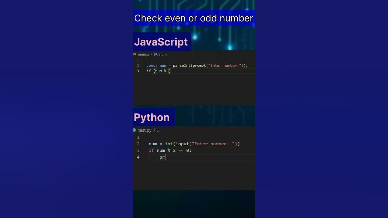 Check Even or Odd: Python vs Javascript - YouTube