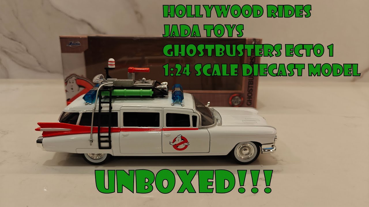 Ghostbusters Ecto 1 1:24 Scale Jada Toys Hollywood Rides. Unboxing and ...