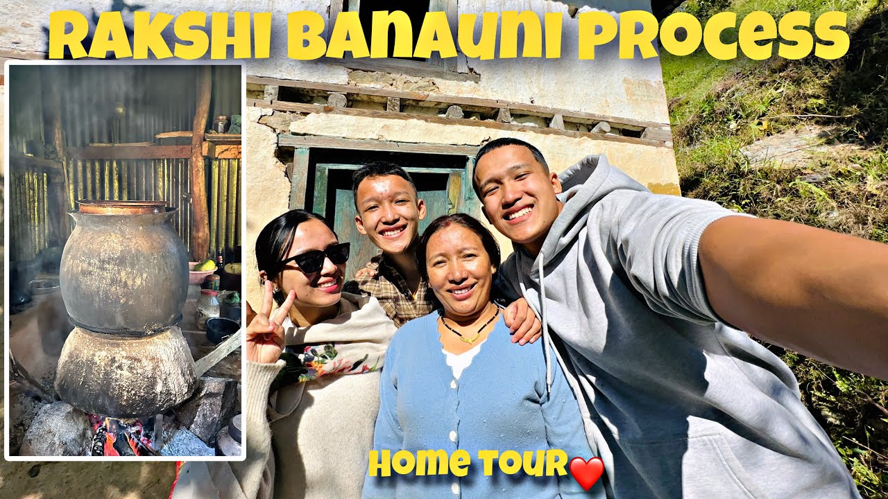 PROCESS OF MAKING PURE LOCAL RAKSHI ️//OUR VILLAGE HOME TOUR//GAU MA ...