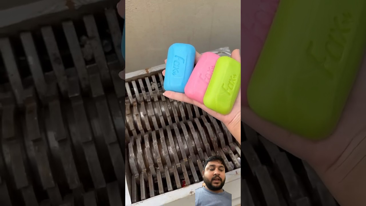 Soap crushing by shredding machine #shredder #soapcutting #satisfying # ...