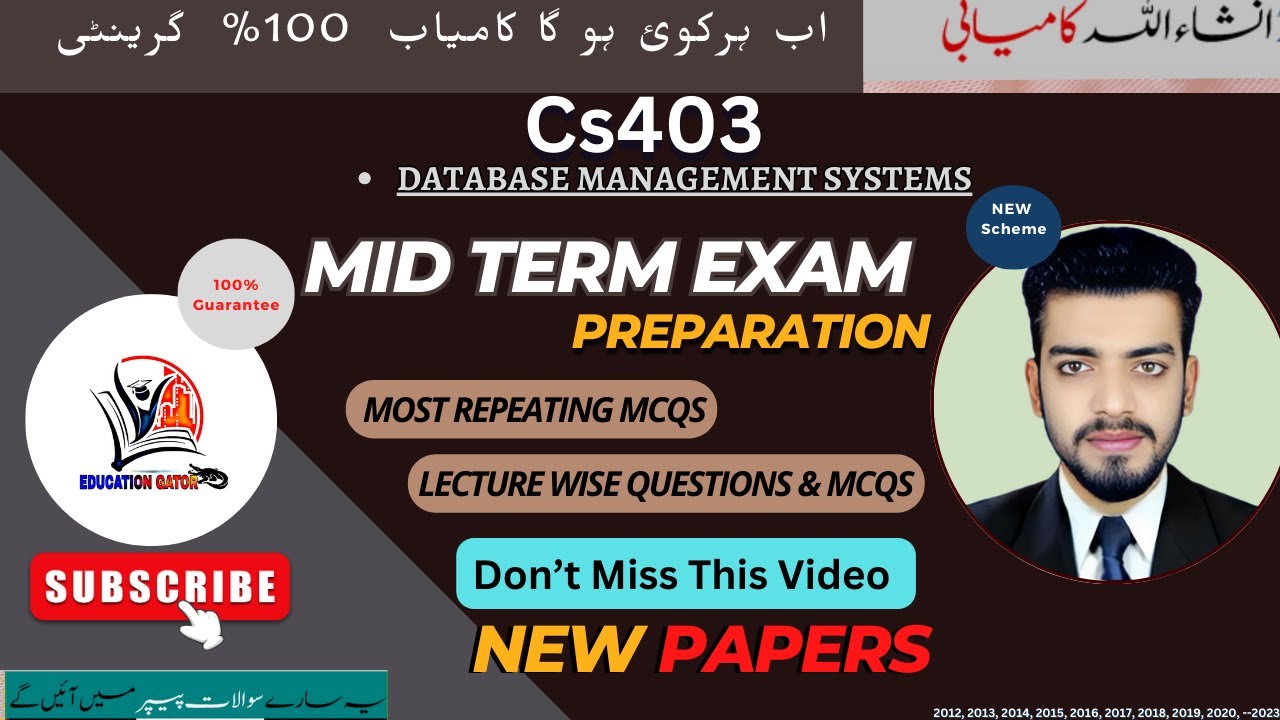 Cs403 Midterm Exam Preparation Cs403 Important Questions And Mcqs Lecture Wise Cs403 Best