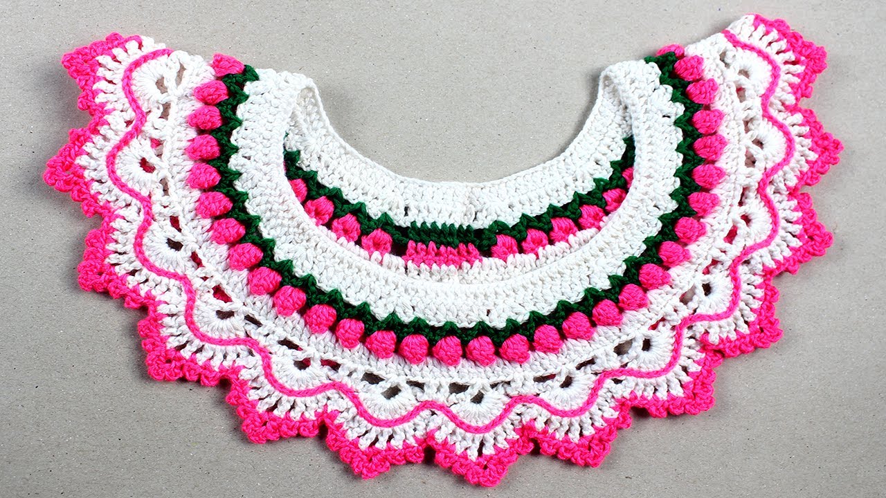Very easy crochet collar | crochet neck design | কুশিকাটার গলাার ডিজাইন ...
