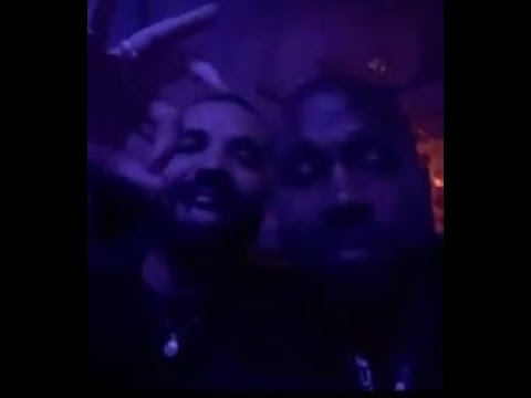 Drake Throws Up Blood Gang Signs With Kanye West - YouTube