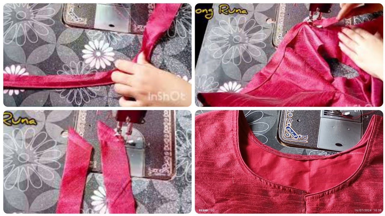 How to make/stitch cot piping সুতো দিয়ে গলার পাইপিং তৈরি. কট পাইপিং কড ...