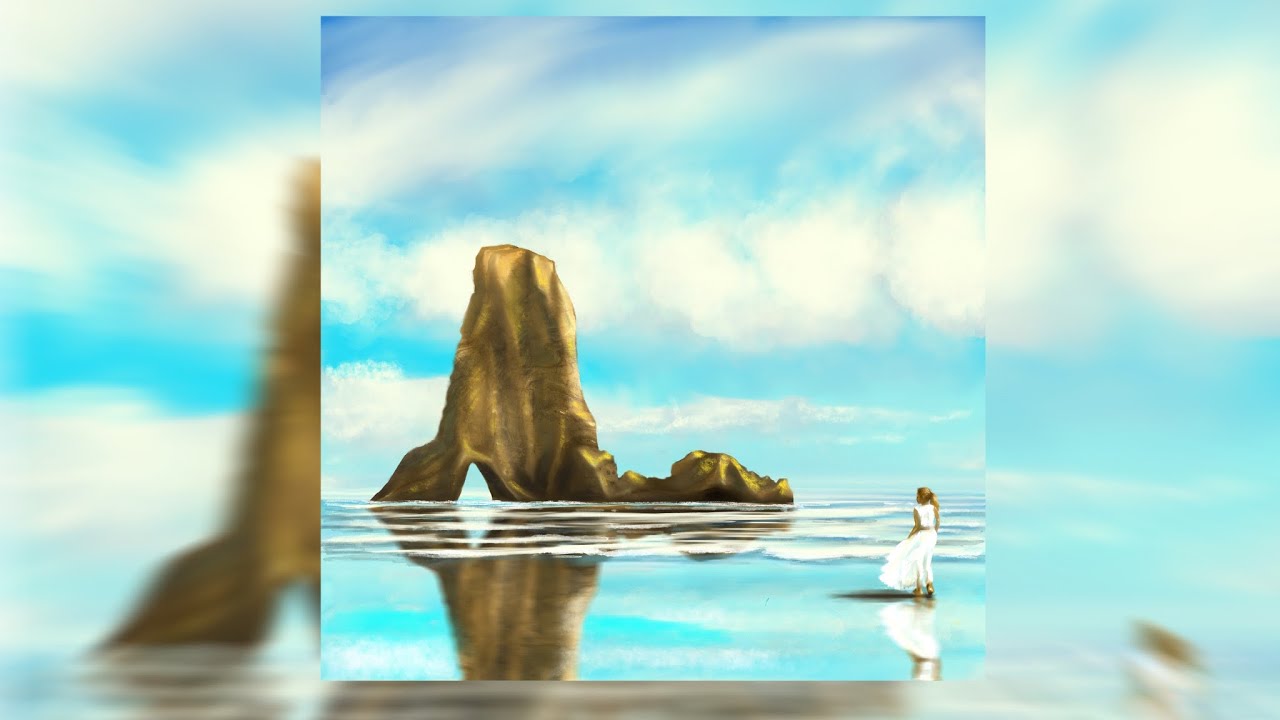 Beach and blue sky, Procreate painting - YouTube