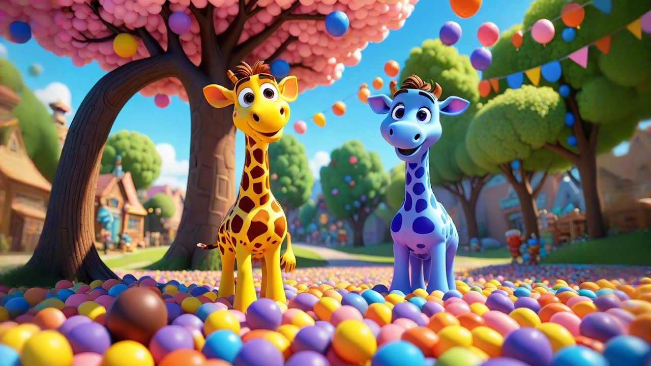 Two Jelly Giraffes Wiggle and Wobble | Animal and Action Song for Kids ...