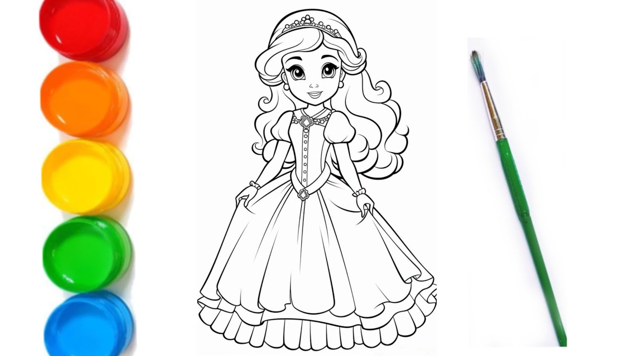cute baby princess👸 😍 //cute girl drawing colouring fun😍 - YouTube