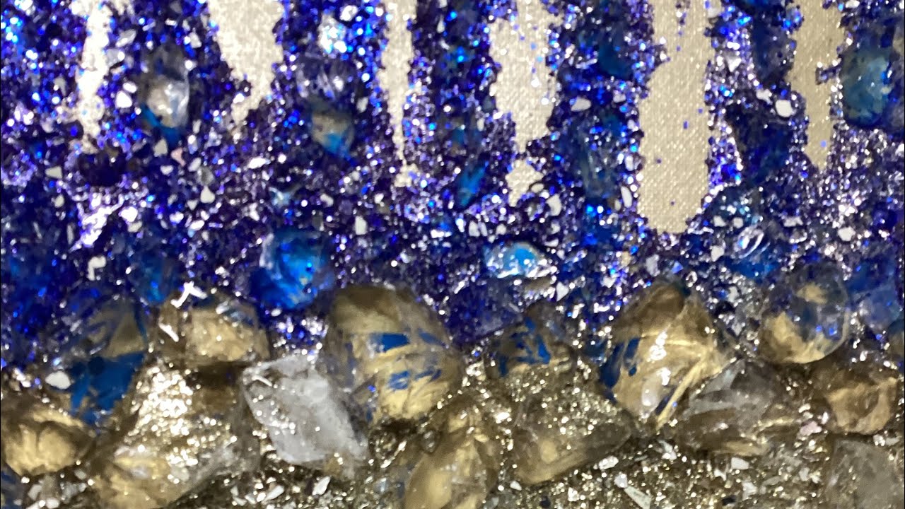 #180 STALAGMITES & STALACTITES Abstract using glass crystals ,mirror ...